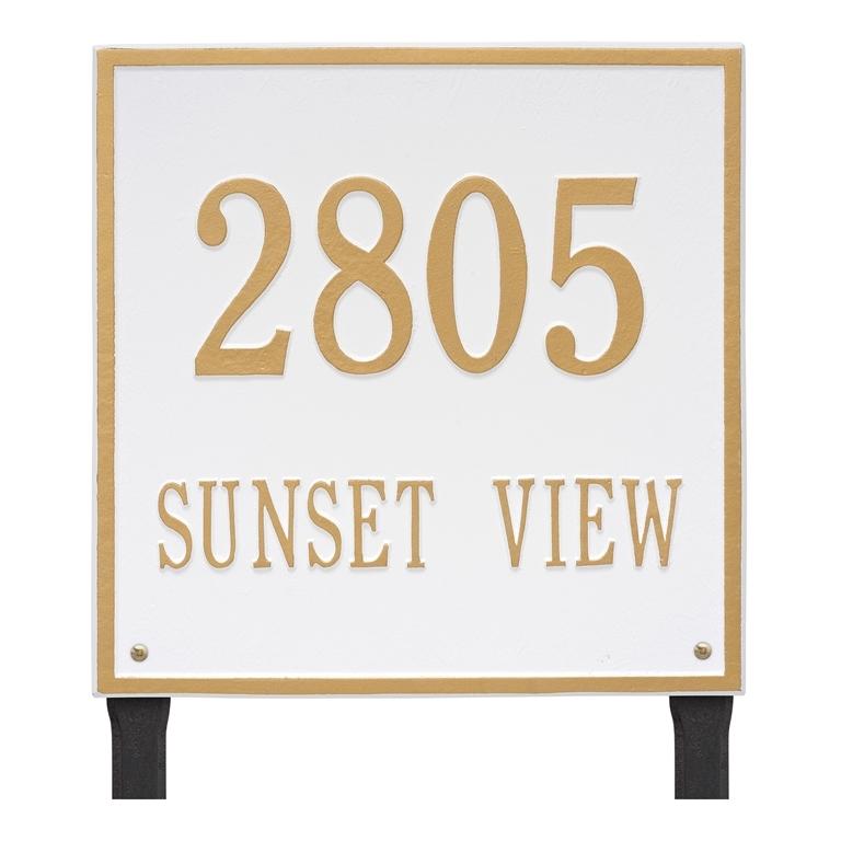 Large Square Address Plaque | House Number Plaques - Metal