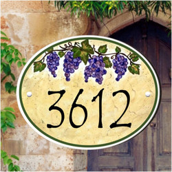 Italian Style House Number Plaque – Porcelain Ceramic Address Plaques
