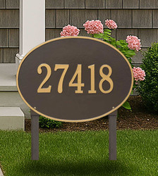 Large Address House Sign Oval | Whitehall Hawthorne Oval