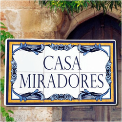 Spanish Villa Style Address Plaque - Ceramic House Number Plaques