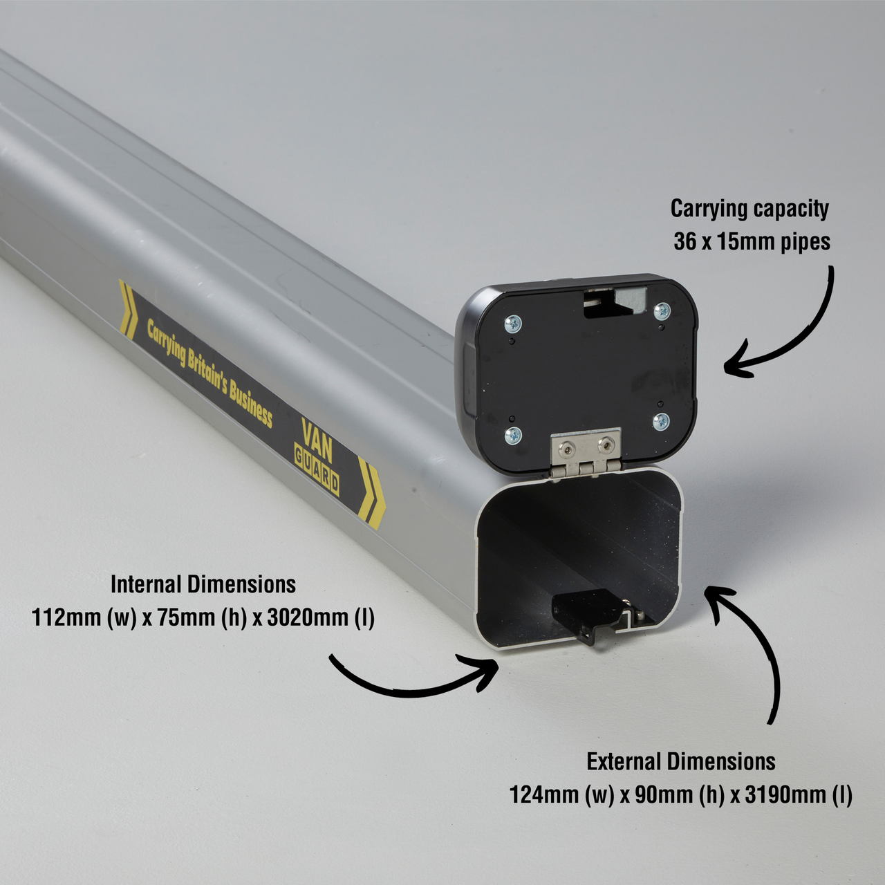 Van Guard 3M Pipe Carrier | Van Pipe Tube Carrier for Roof Bars|