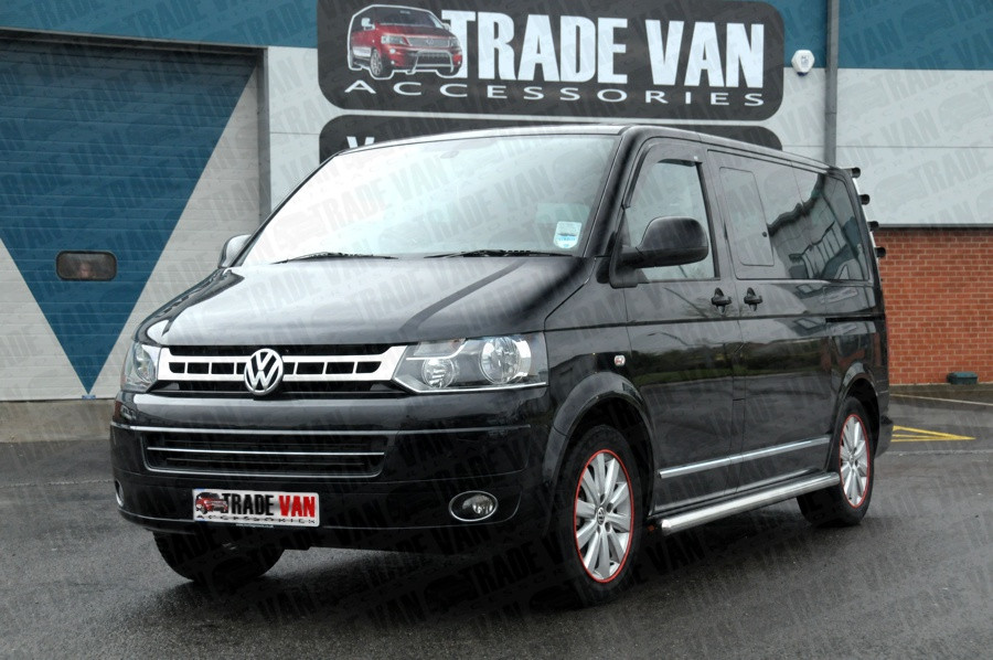 VW Transporter T5 2003-2015 LWB Premium Stainless Steel Side Bars ...