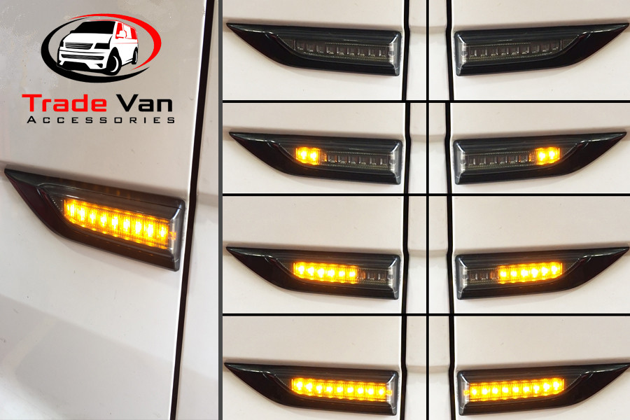 VW T6 LED Side Indicators Black | T6 Side Repeaters Black