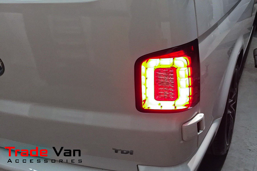 VW T6 Full LED Twin Door Rear Lights Smoked | T6 Headlights LED