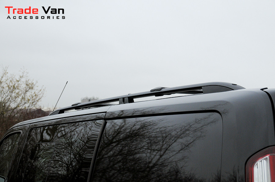 VW T5 T6 Transporter LWB 2003+ Roof Rail and Cross Bar Rack Set Black ...