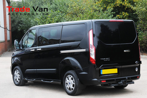 Ford Transit Custom SWB Viper Black Steel Side Bars with Steps | Trade ...