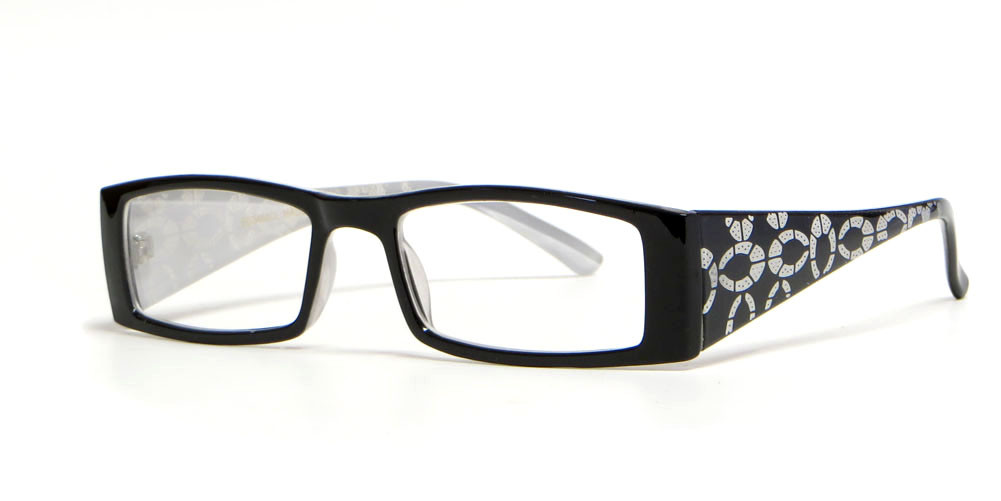 Calabria "Opti Clear" Designer Eyeglasses 3454 in Black White :: Custom ...