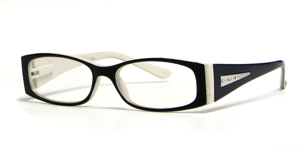 Calabria "Opti Clear" Designer Eyeglasses 3495 in Black White :: Rx ...