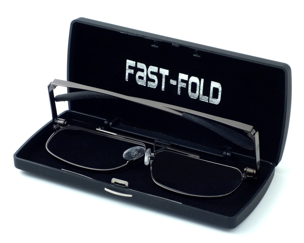 Calabria FAST-FOLD Metal Folding Eyeglasses w/ Case in Pewter :: Rx ...