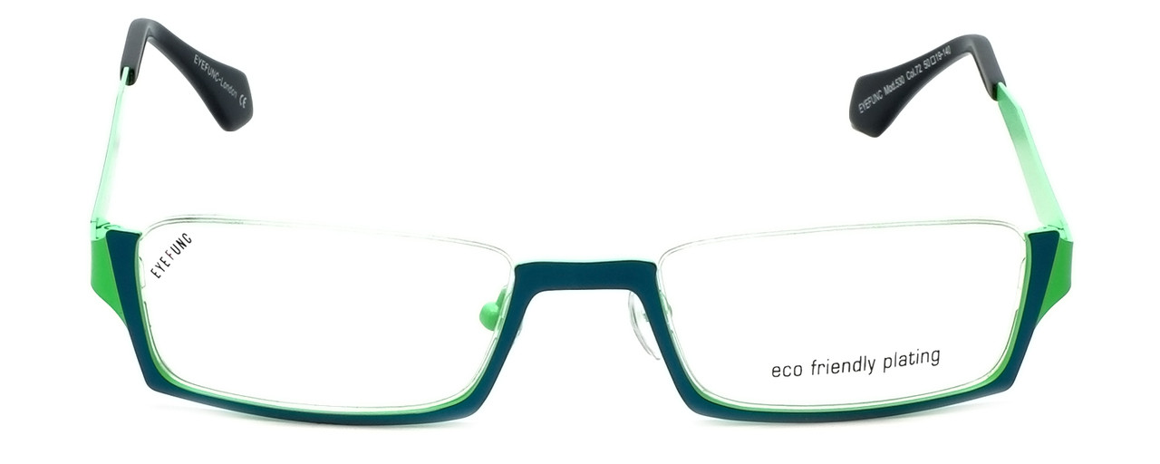Eyefunc Designer Eyeglasses 530-72 in Teal & Green 50mm :: Custom Left & Right Lens - Designer ...