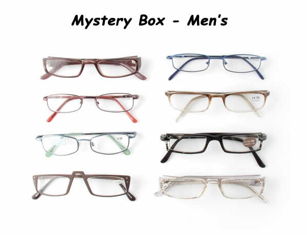 4 Pack Mystery Box Reading Glassses Collection, Mens Styles - Designer ...