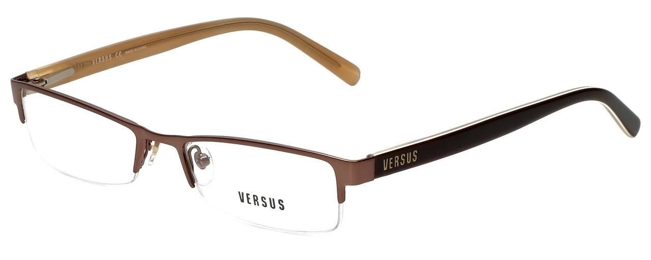 Versus by Versace Designer Eyeglasses 7058-1045-50 in Brown 50mm :: Custom Left & Right Lens ...