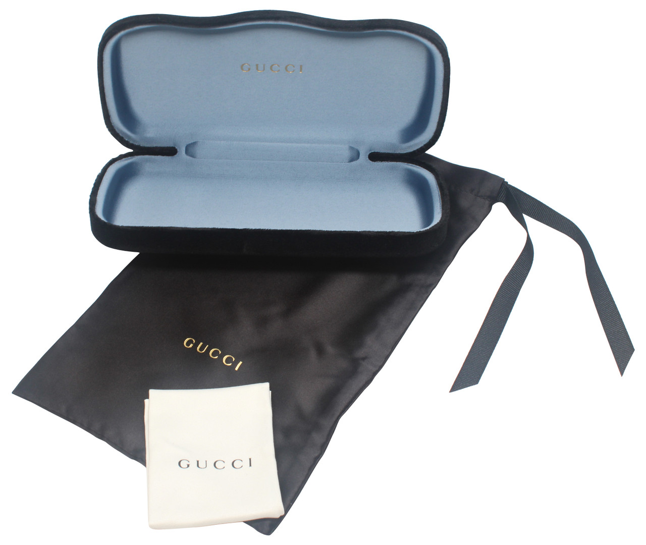 Gucci Hard Velvet Eyeglass/Sunglass Case in Black - Designer Glasses USA