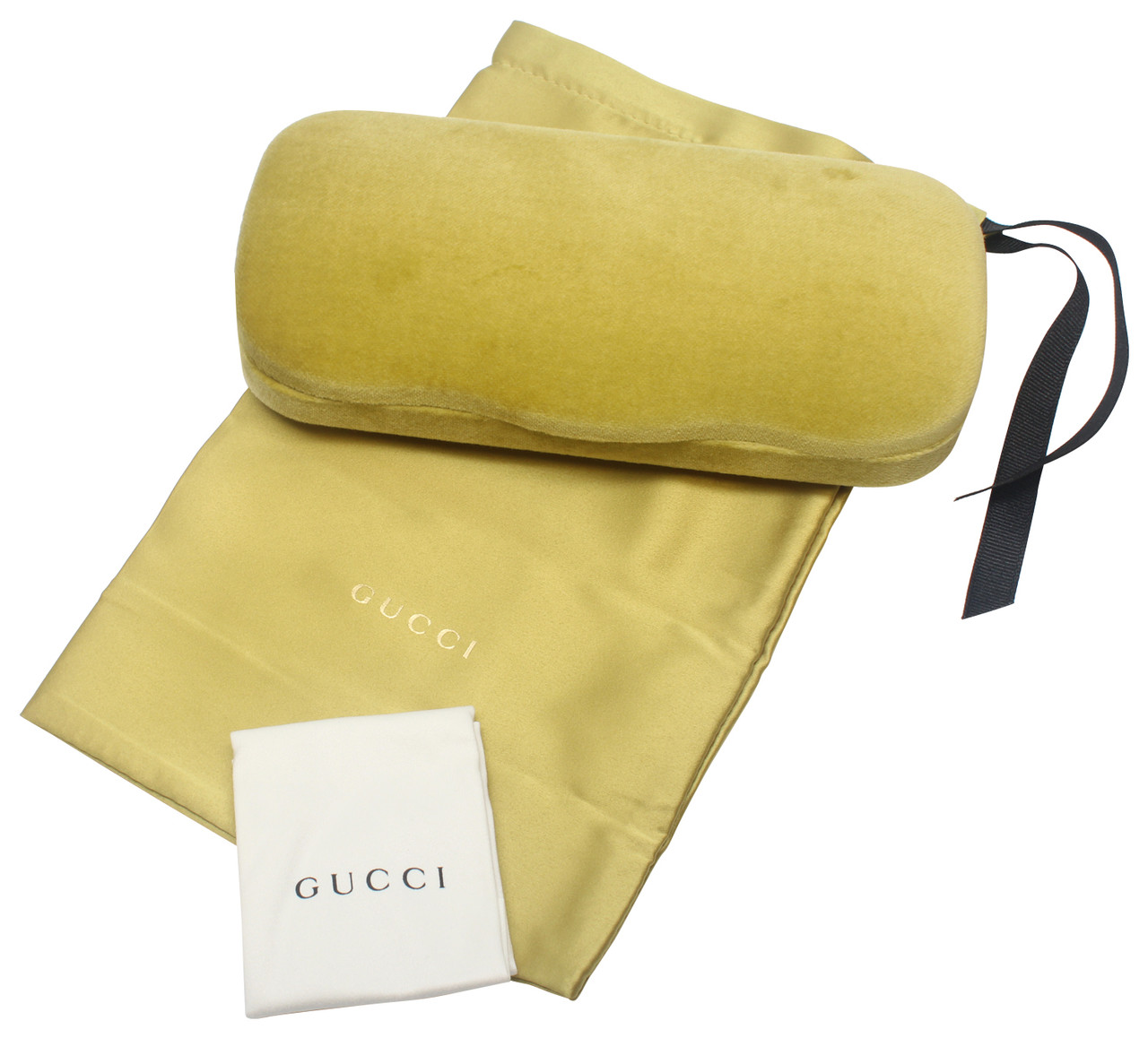 Gucci Hard Velvet Eyeglass/Sunglass Case in Yellow - Designer Glasses USA
