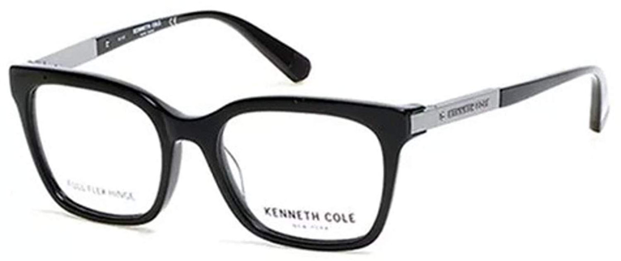 Kenneth Cole Designer Eyeglasses KC0255-001 in Shiny Black 53mm ...