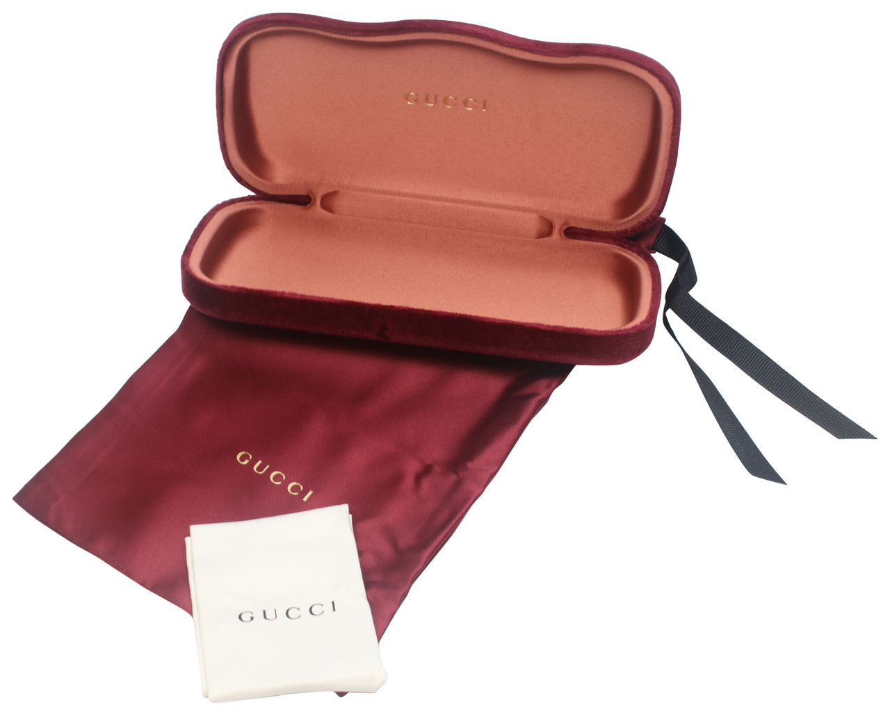 Gucci Hard Velvet Eyeglass/Sunglass Case in Red - Designer Glasses USA