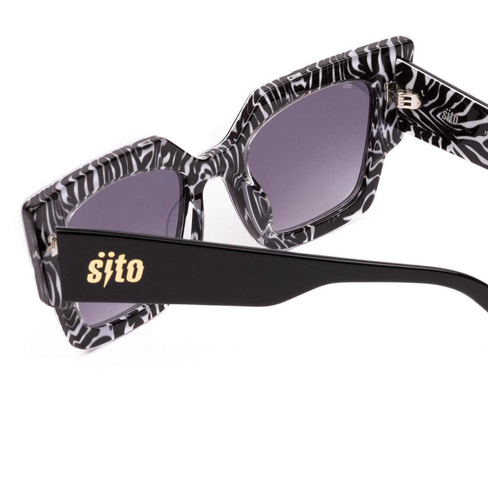 SITO SHADES SENSORY DIVISION Cat Eye Sunglasses Black Zebra/Smoke ...