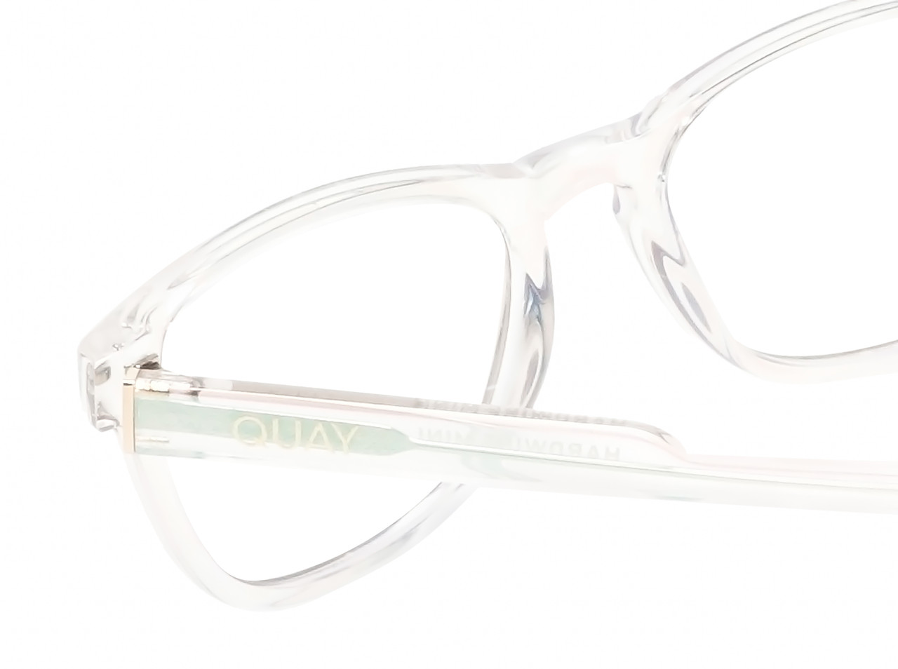QUAY Australia Hardwire Mini Cat Eye Glasses in Holographic 51 mm Rx ...