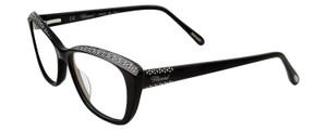 Chopard VCH229S Cat Eye Reading Glasses Black Silver Gemstone Accents ...
