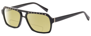 Elton John VIP Unisex Polarized BIFOCAL Sunglasses Black Gold Stars 56 ...