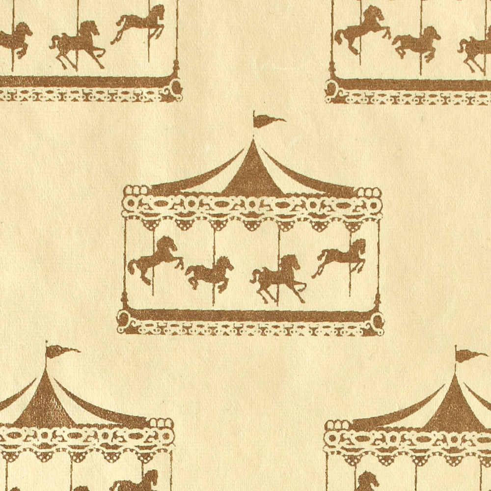 Cream Carousel Gift Wrap