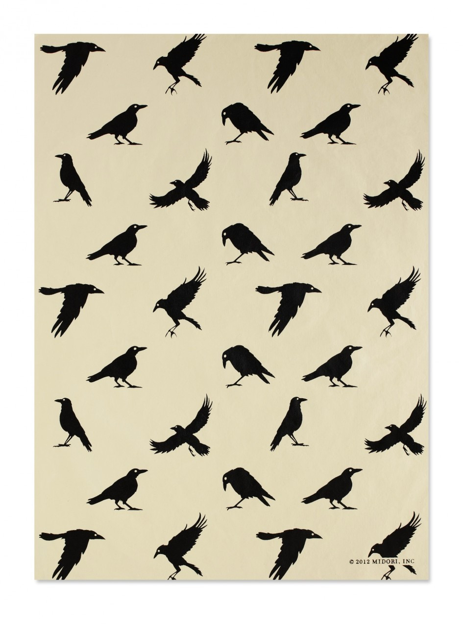 Cream Crows Gift Wrap