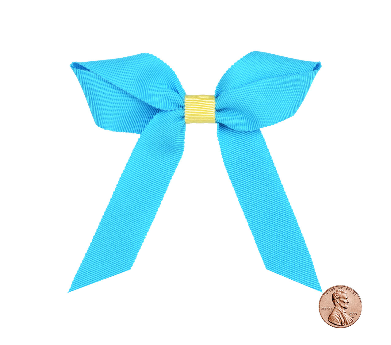 Two color Grosgrain Bow: Turquoise Topper - Midori Retail