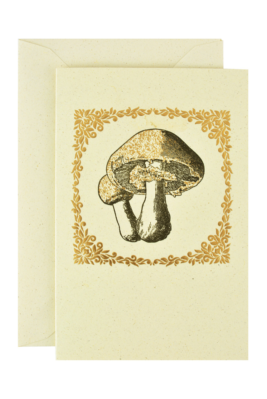 Letterpress Mushroom Card - Midori Retail