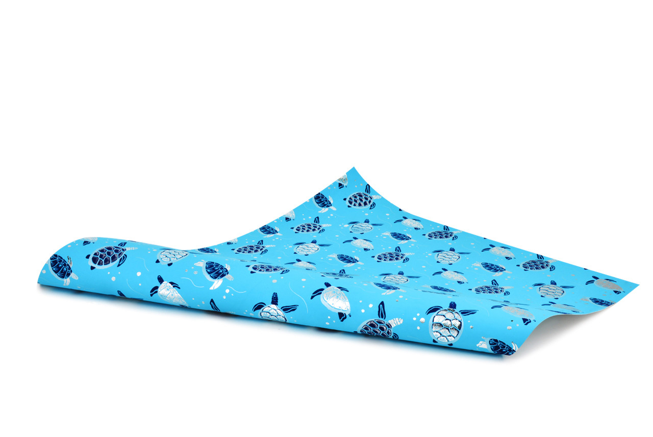 Turtles Turquoise/Navy/White/Silver Foil - Midori Retail