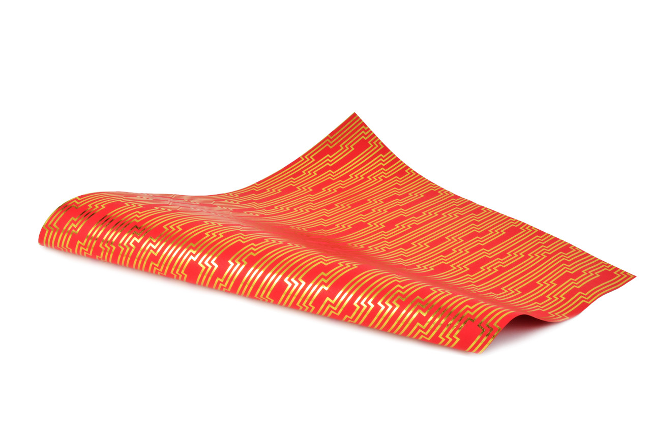 Art Deco Red/Gold Foil Gift Wrap - Midori Retail