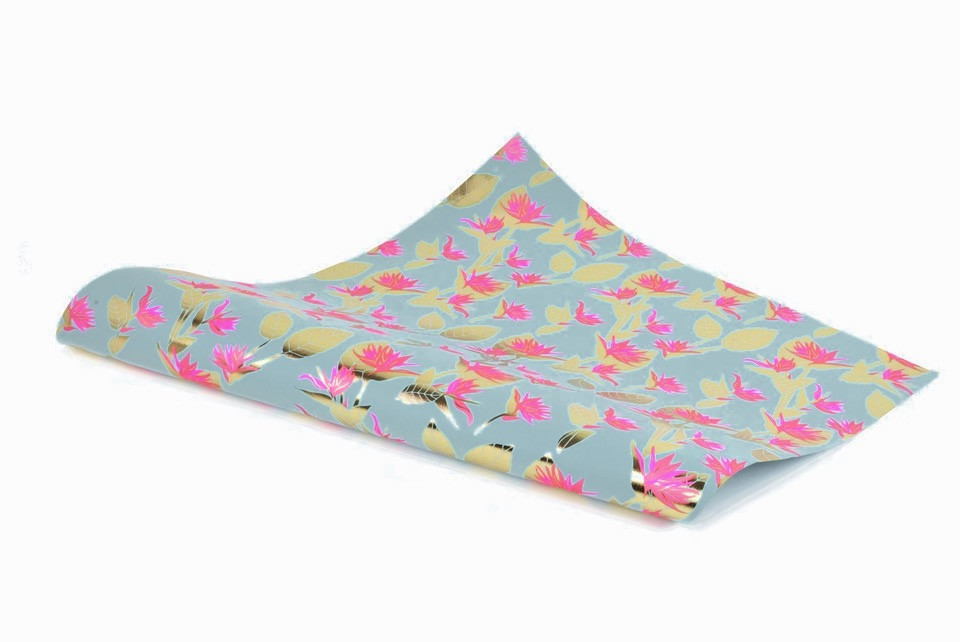 Birds of Paradise Blue/Pink/Magenta/Gold Foil - Midori Retail