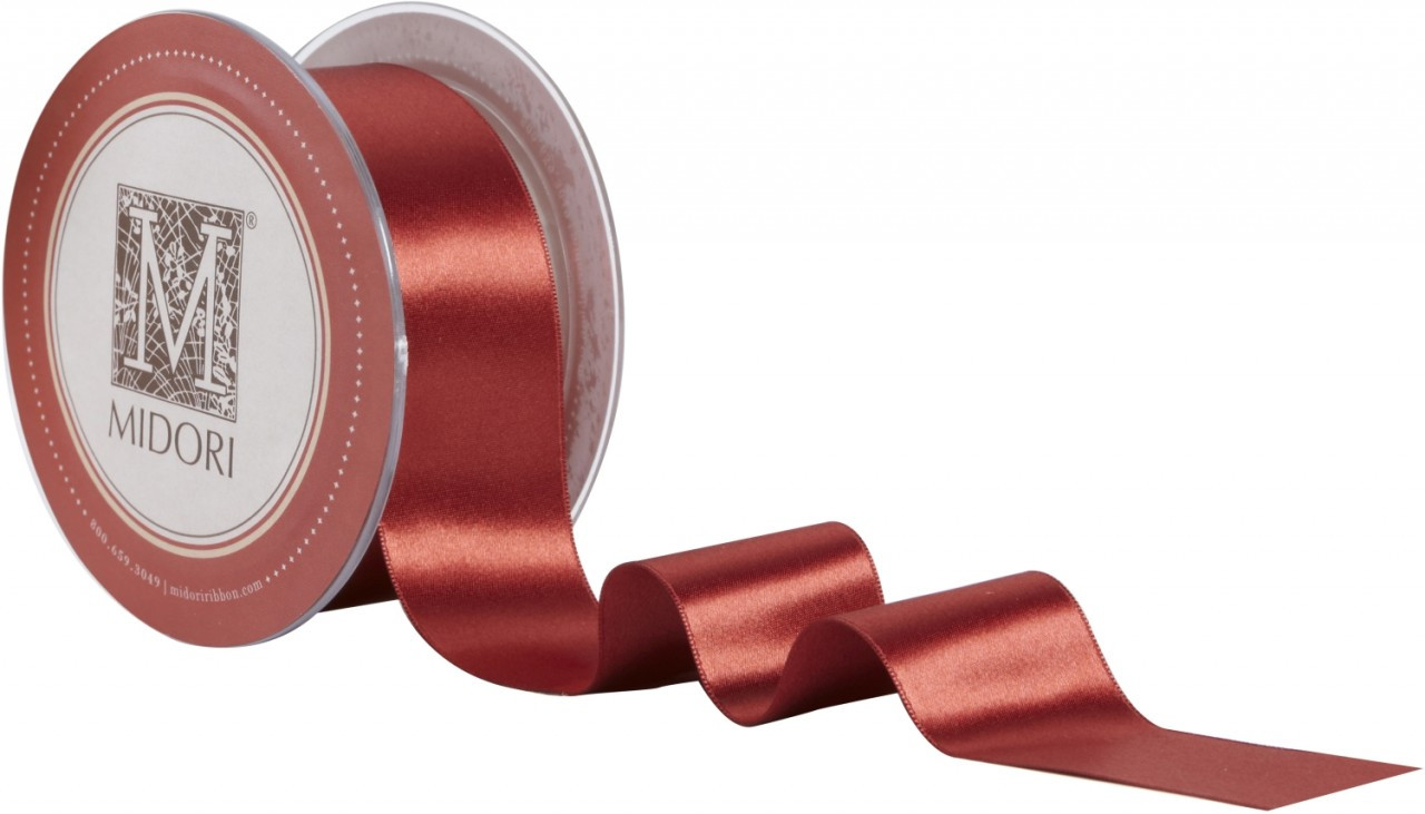 Double Faced Satin Ribbon - Venetian Red - Dark Red Satin Ribbon