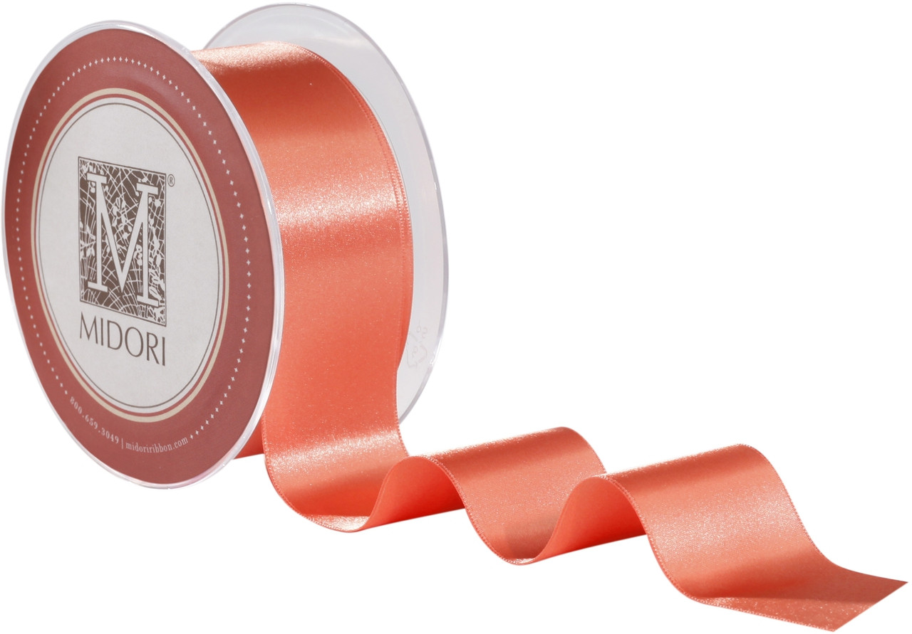 Custom Printing on Double Faced Satin Ribbon - Printed Coral Satin Ribbon