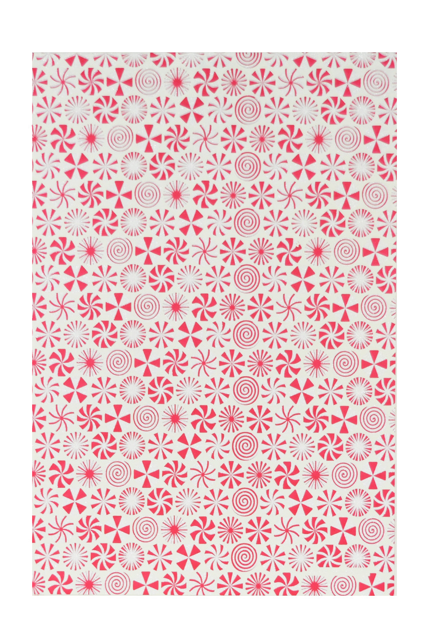 Holiday Gift Wrap Peppermint - Cream Glitter Holiday Wrapping Paper