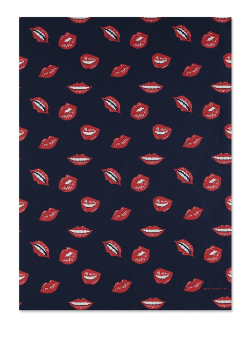 Navy Lips Gift Wrap, Valentine's Wrapping paper