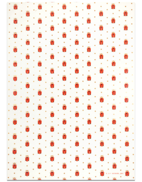 Gift Wrap - Ladybugs - Cream/Red - Midori Retail
