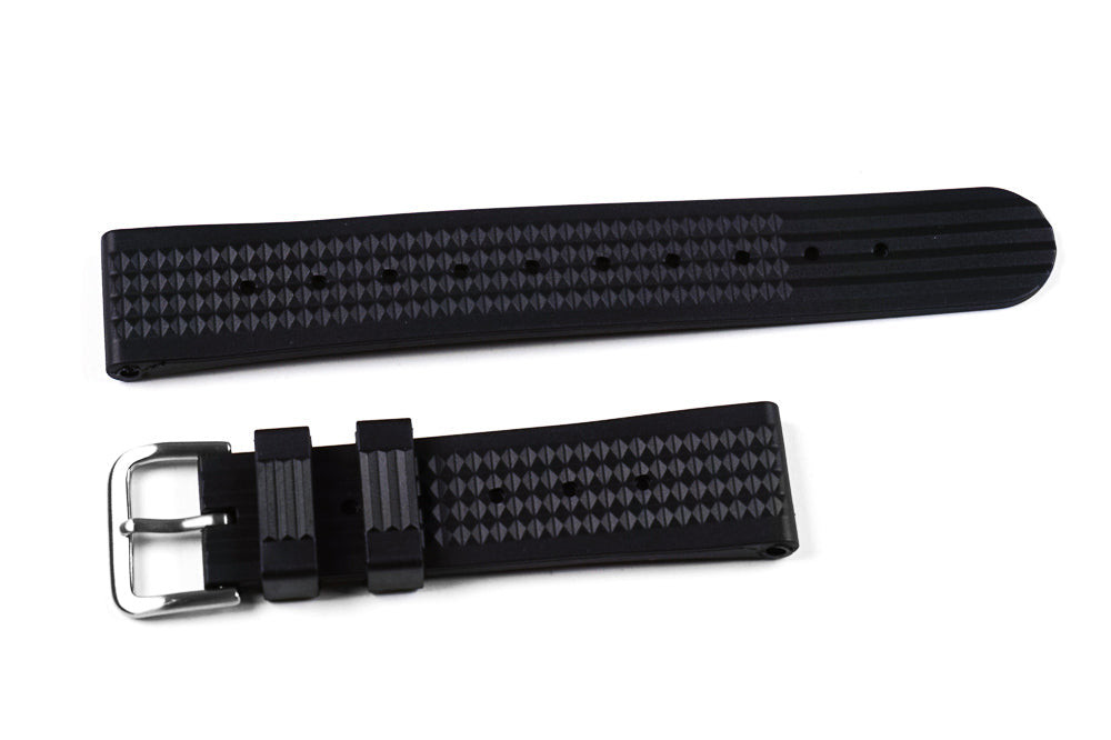 Black Rubber Waffle Watch Strap 2.0 – Retro Durable