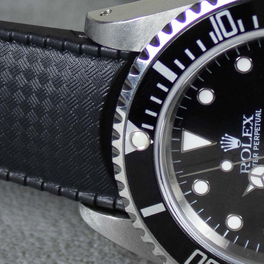 Curved End Tropical Style Rubber Watch Strap