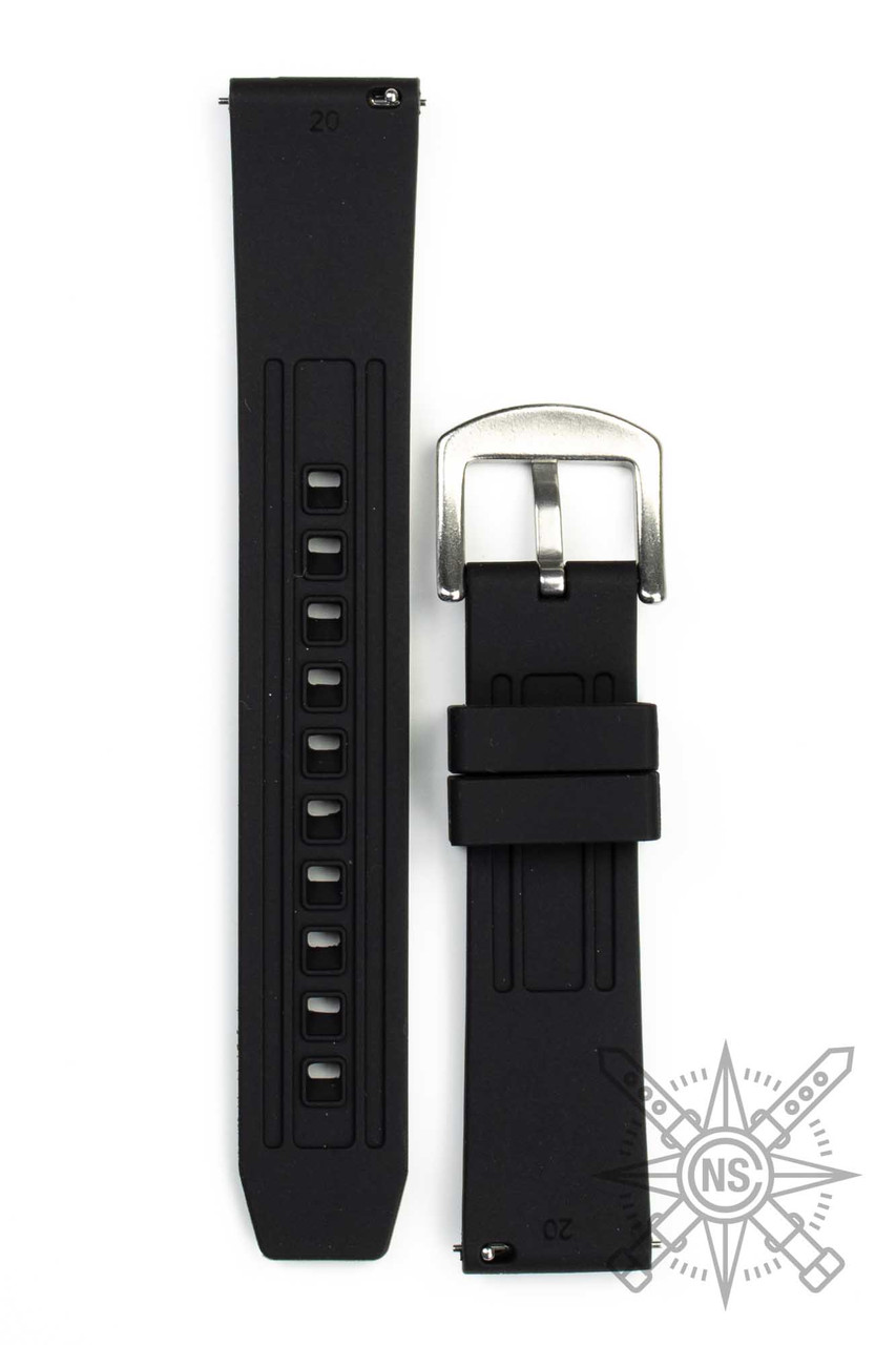 Black Sport Silicone Watch Band – Durable & Classic