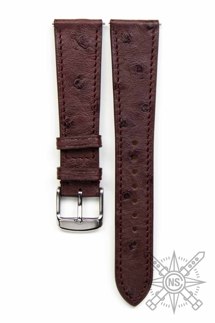 Burgundy Ostrich Watch Strap – Bold Exotic Luxury