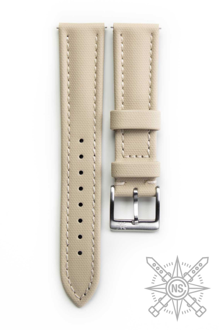 Cream Premium Sailcloth Watch Strap – Durable & Sleek