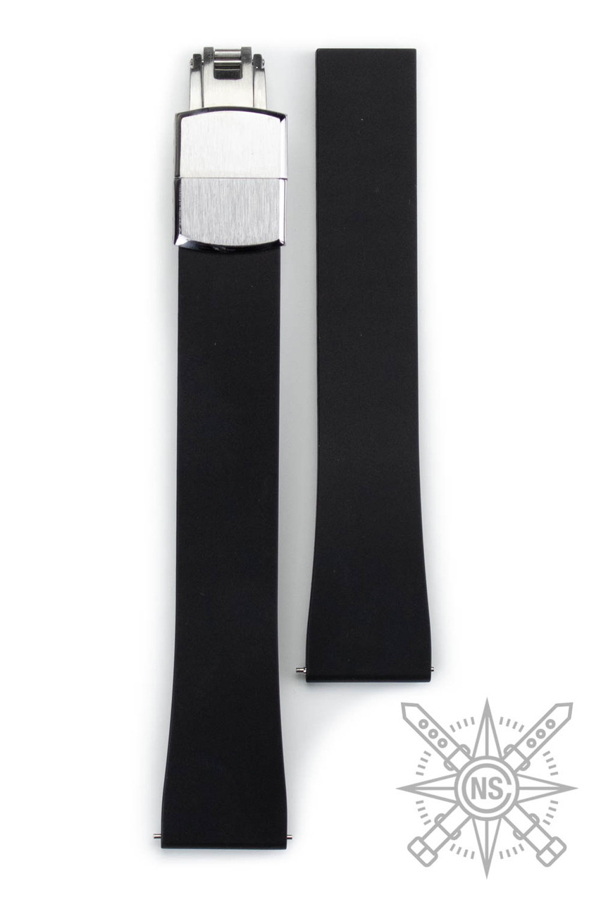 Black Cut-to-Size Rubber Watch Strap – Classic & Rugged