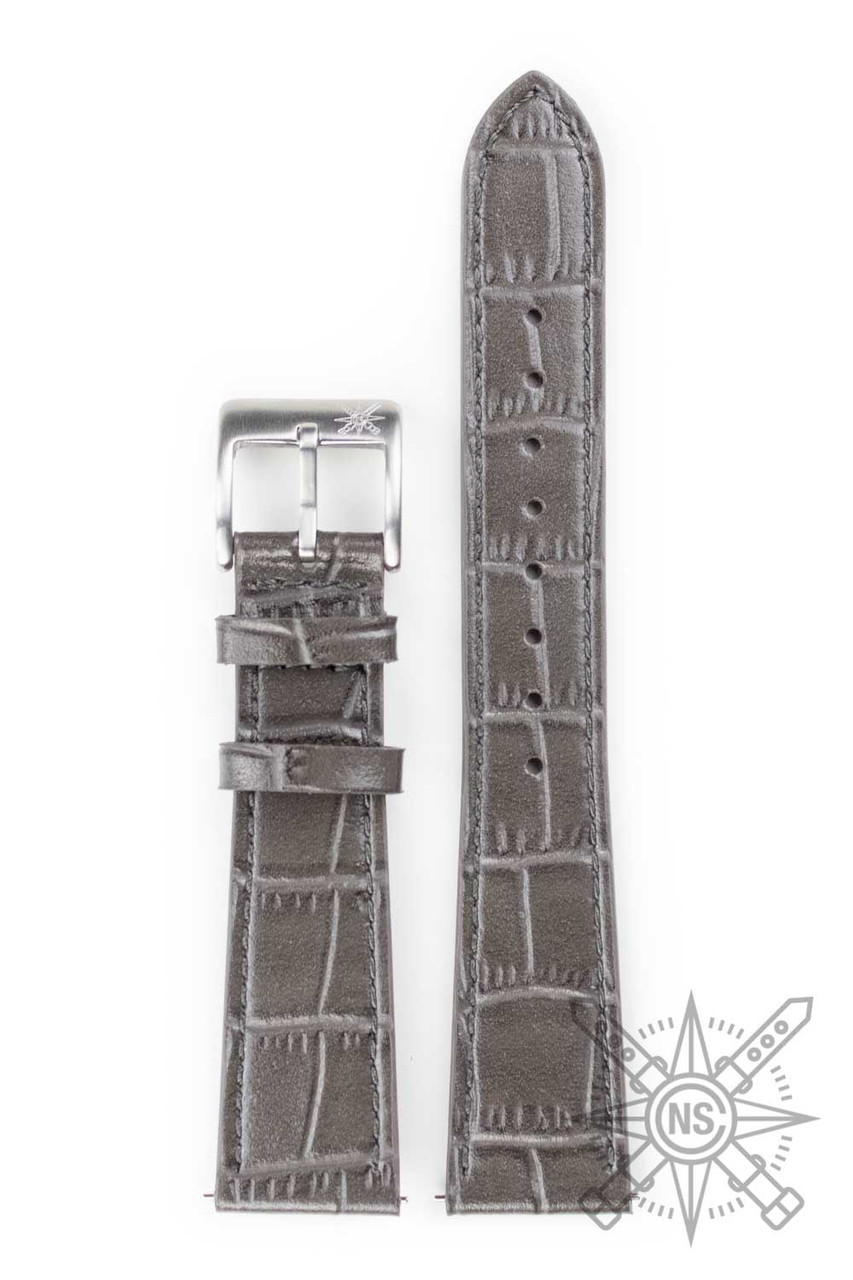 Gray Crocodile Watch Strap – Sleek, Exotic & Durable