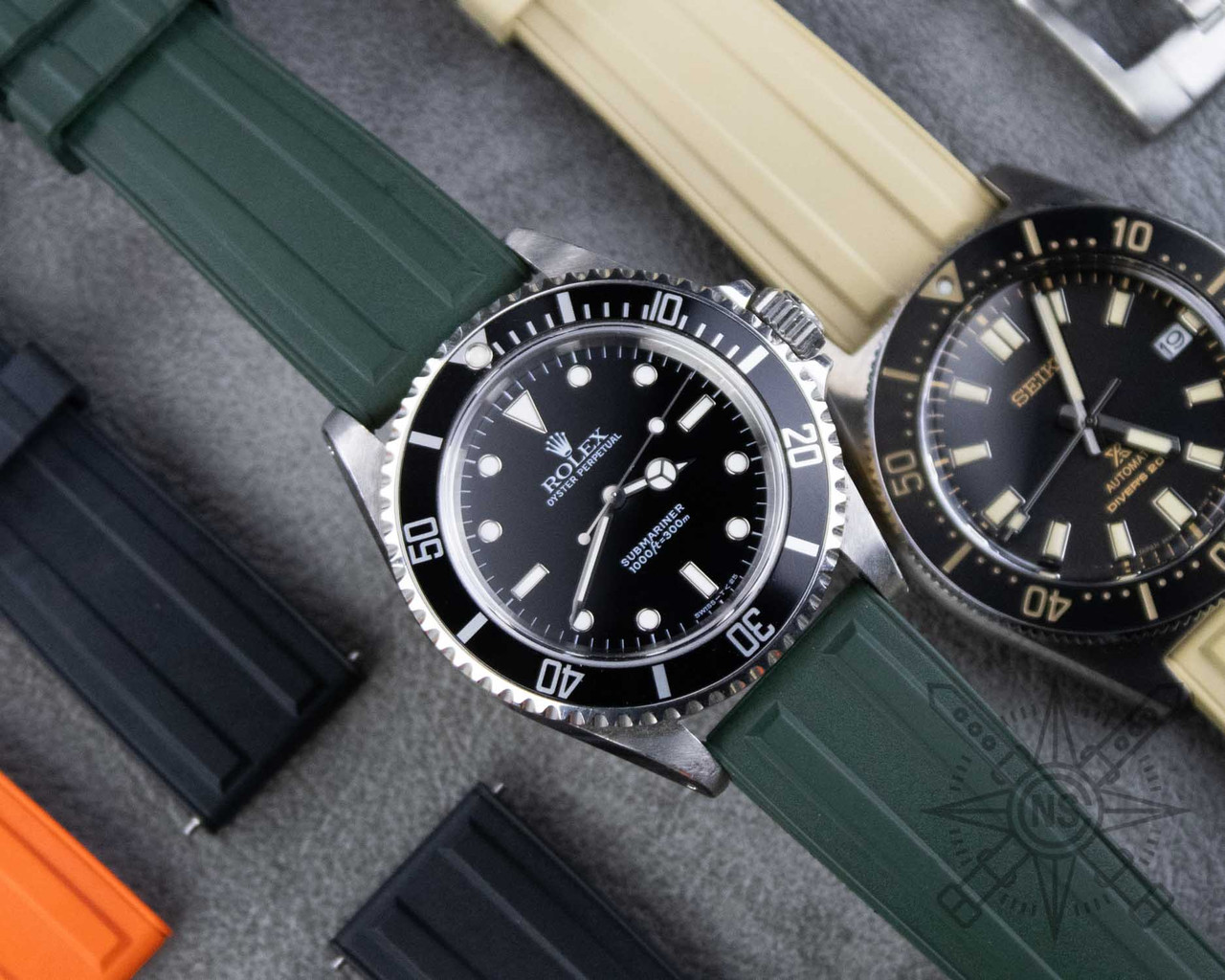 Green HNBR Rubber Watch Strap – Premium Comfort & Style