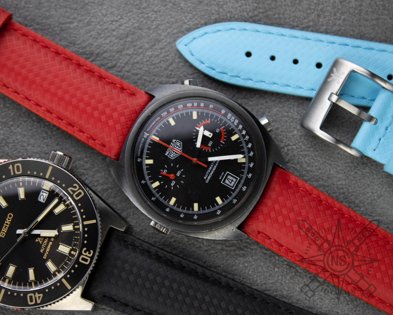 Tropical Style Red Watch Strap — Modern Vintage Look