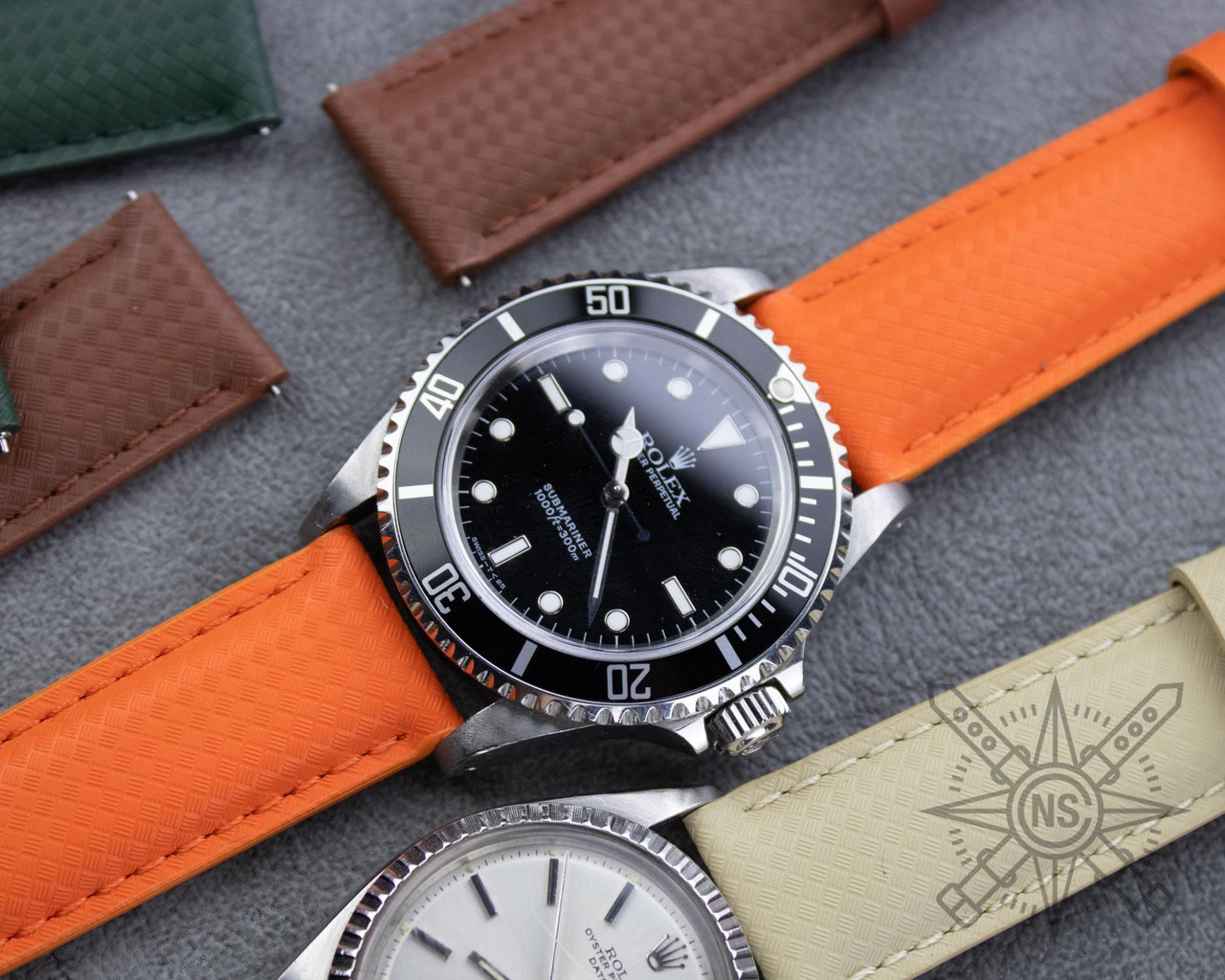 Tropical Style Orange Rubber Watch Strap