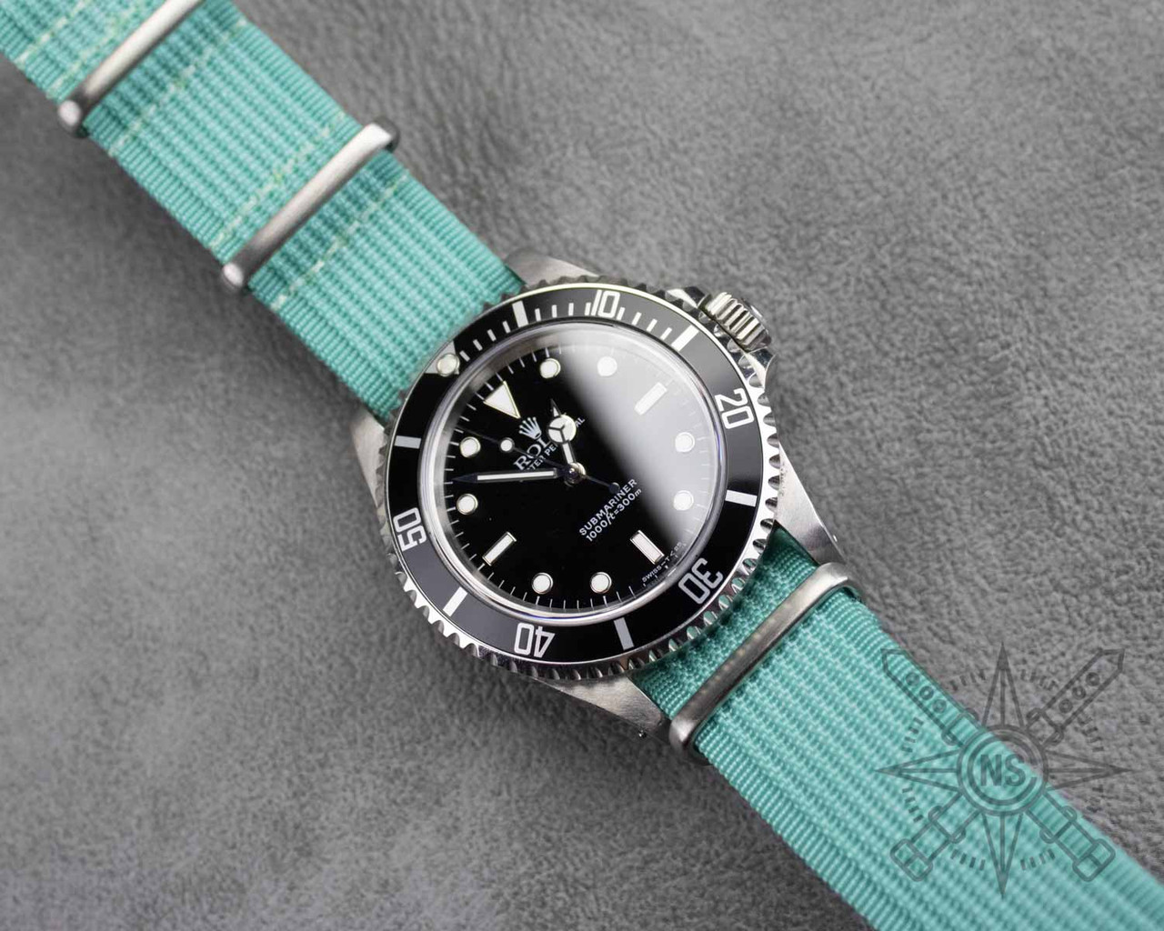 Teal Nylon Watch Strap – Ribbed Durable Military Style