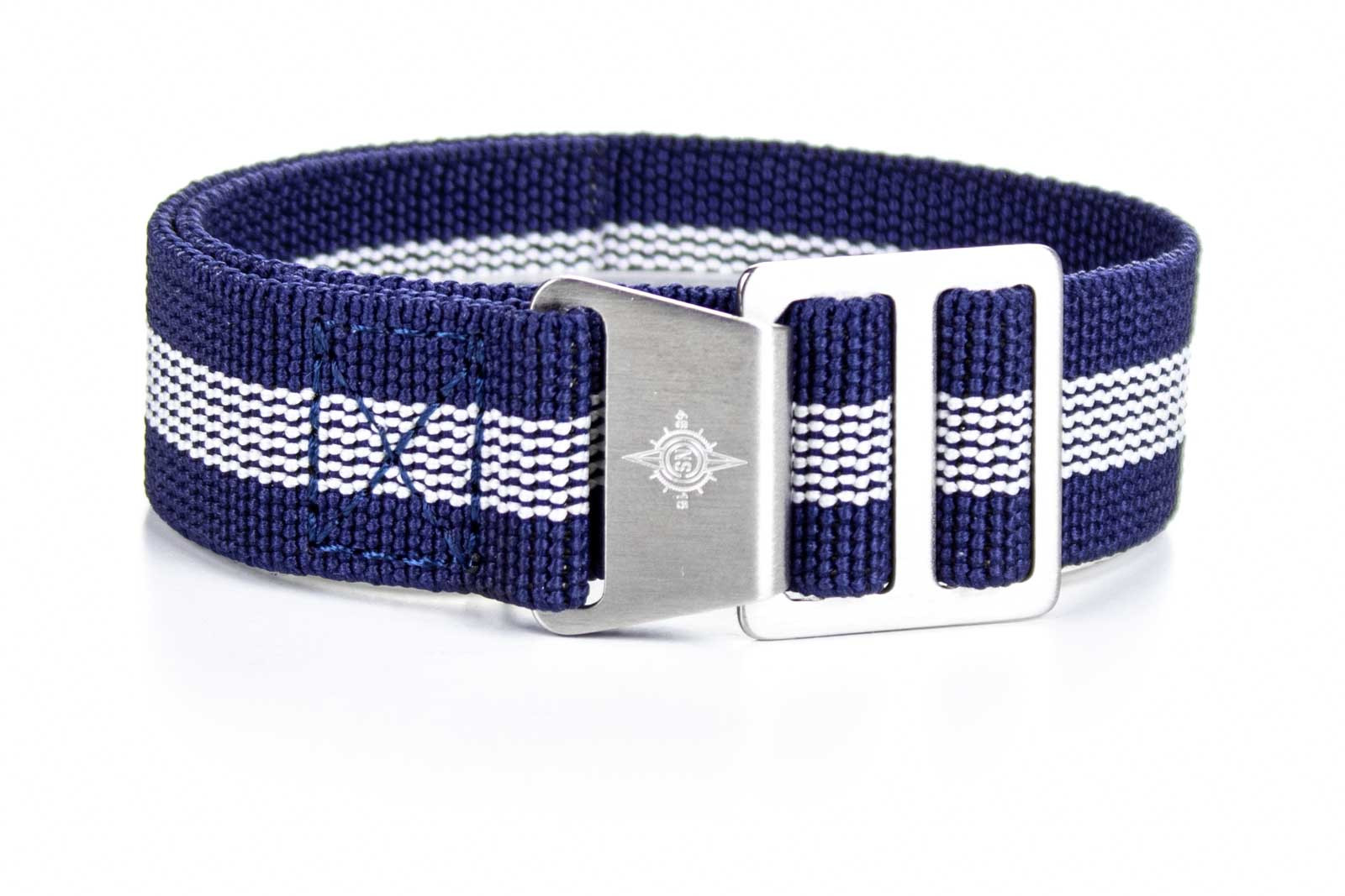 Paratrooper Watch Strap Navy and Wide White – Clean Edge