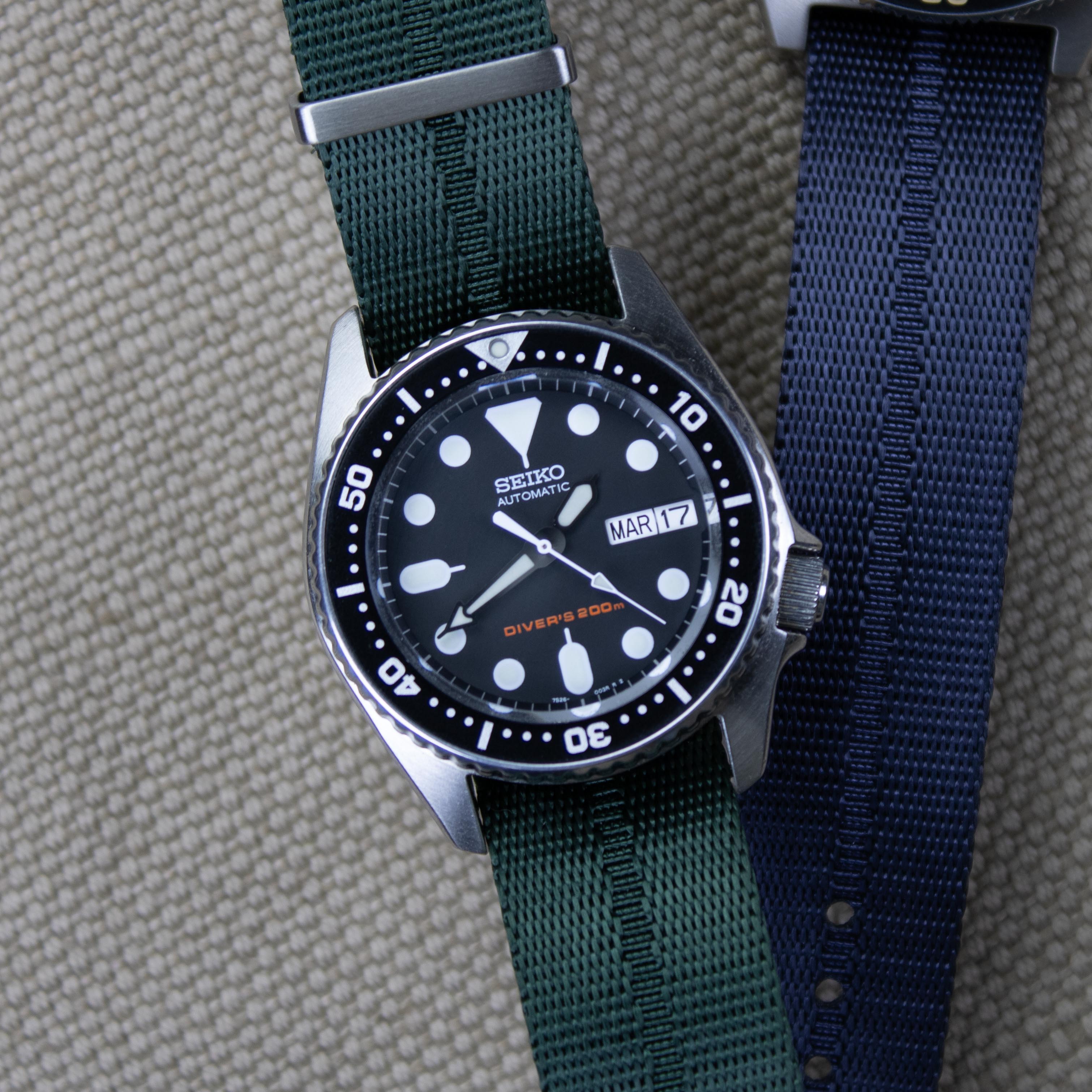 The new Adjustable watch strap in solid Racing Green - CNS Watch Bands