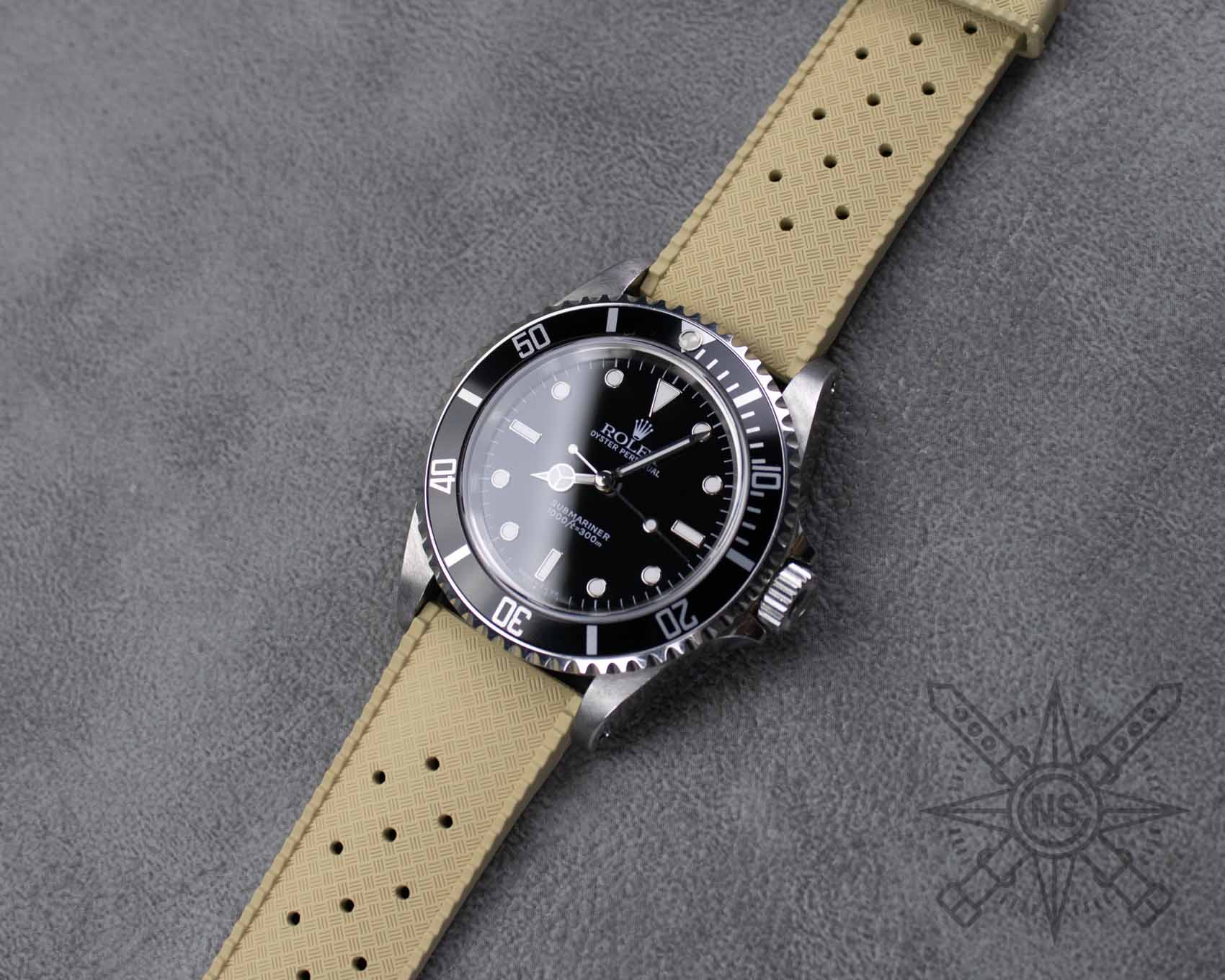 Vintage Tropical Style Rubber Watch Strap Now In Sand - CNS Watch Bands